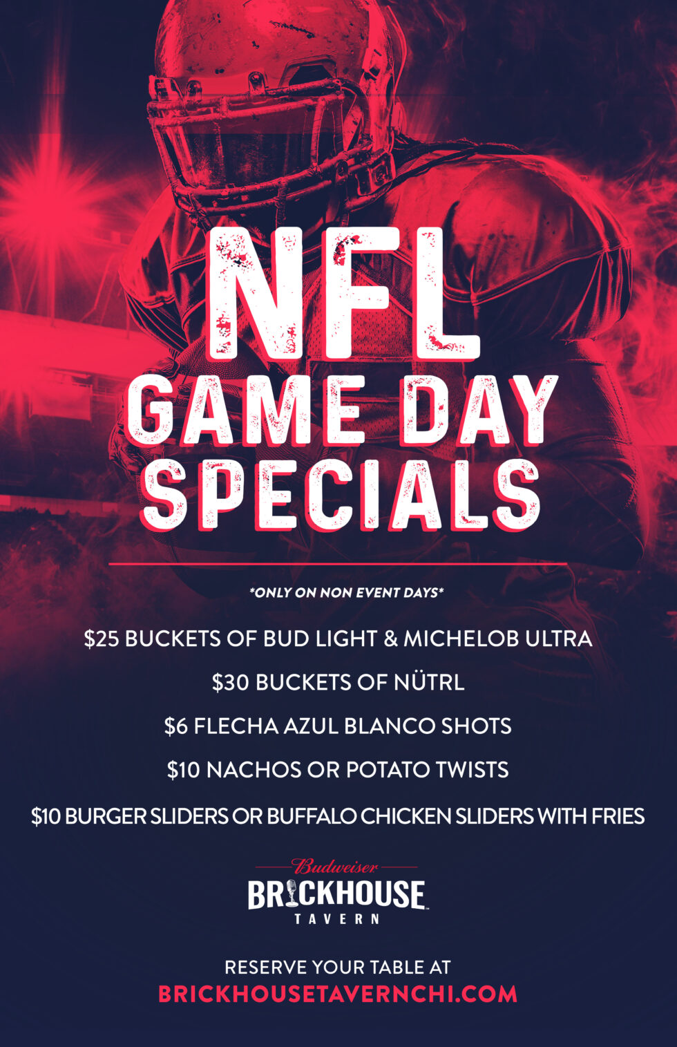 Wrigleyville NFL Game Day Specials | Brickhouse Tavern
